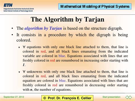 Ppt Tarjan Algorithm Breaking Algebraic Loops Systematically