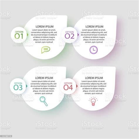 아이콘과 4 옵션 또는 단계와 인포 그래픽 디자인 비즈니스 템플릿 프로세스 다이어그램 프리젠 테이션 워크 플로우 레이아웃 또는