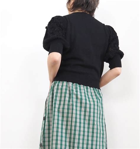 Manon マノン サマーニット レースパフスリーブ プルオーバー レディース Mnn Kt 039