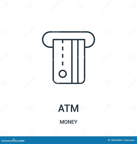 Atm Icon Vector From Money Collection Thin Line Atm Outline Icon Vector Illustration Stock