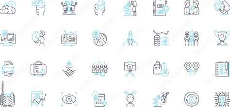 Analysis And Graphs Linear Icons Set Metrics Trends Patterns Visualization Data