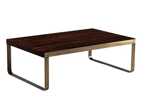 Modern Walnut High Gloss Coffee Table With Brass Carrocel Interiors
