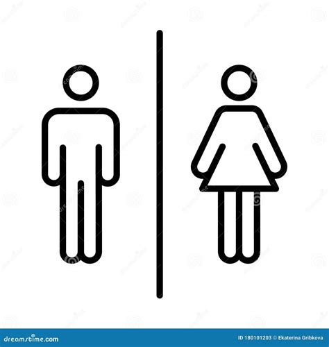 Toilet Signs Wc Icon Cartoon Vector 180101203