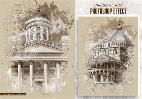 Premium Psd Architecture Sketch Art Photoshop Effect