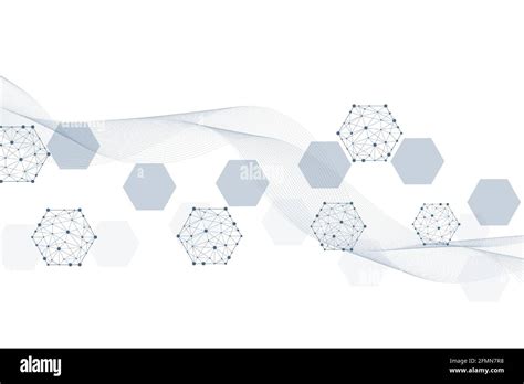 Hexagonal Abstract Background Big Data Visualization Global Network Connection Medical