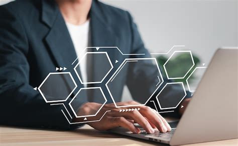 premium photo workflow improvement concept businessman using laptop