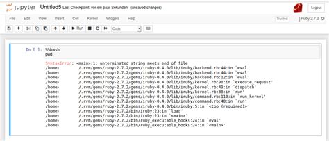 Ruby On Rails Iruby No Bash Commands Possible In Jupyter Notebook
