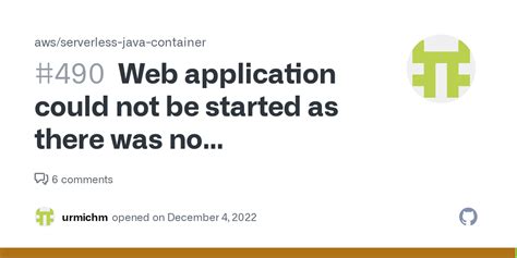 Web Application Could Not Be Started As There Was No Servletwebserverfactory Bean Defined In