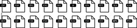 Collection Of File Formats Big Icon File Format Of Document Pdf Doc Ai Eps  Png Ppt
