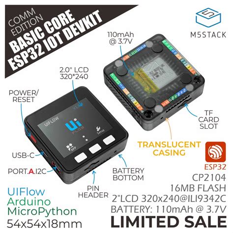 [eol] m5stack basic core esp32 iot devkit comm edition m5stack store