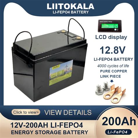 Liitokala 128v 200ah Lifepo4 배터리 팩 12v 4 스트링 Bms Rv 캠핑 골프 카트