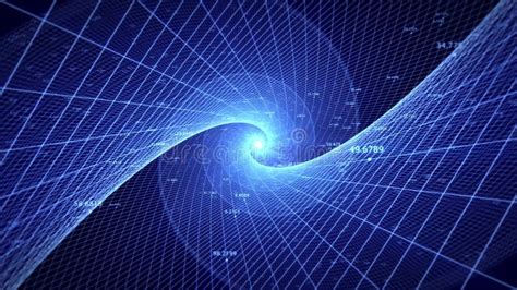 Space Warp Animation With Coordinate Digits And Glowing Geometry Grid Stock Footage Video Of