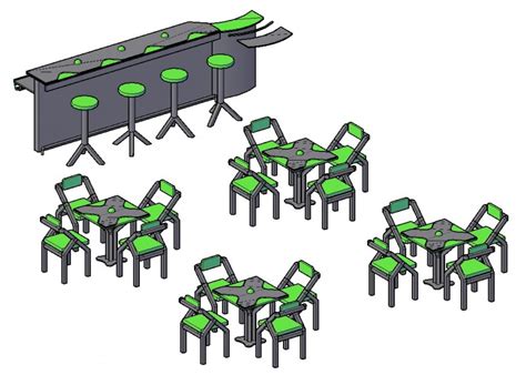 3d Model Of Different Cad Furniture Blocks Layout File In Autocad Format