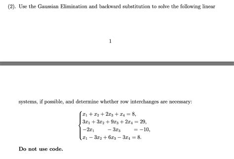 Solved B I Will Only Use The Diagonal Entry To Eliminate