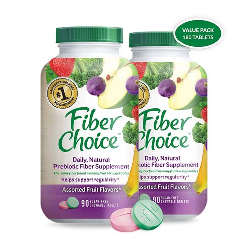 Fiber Choice Daily Prebiotic Fiber Chewable Tablets Assorted Fruit 90