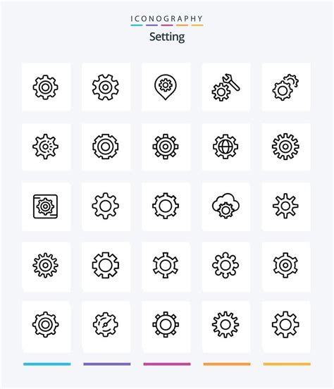 Creative Setting 25 Outline Icon Pack Such As Setting Gear Gear Gear