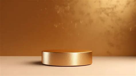 최소한의 받침대 쇼케이스 금 실린더의 3d 렌더링 및 제품 디스플레이 배경의 모양 연단 서다 연단 모형 유리 진열장 배경