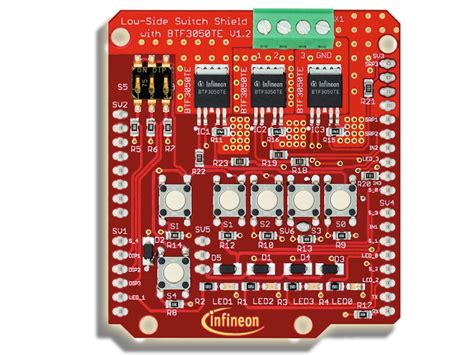 Low Side Switch Control Shield For Arduino