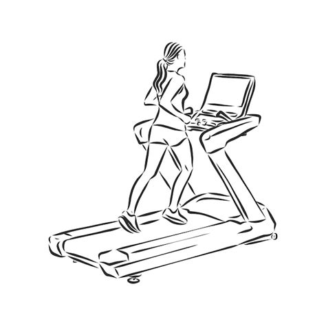 Premium Vector Treadmill Doodle Style Sketch Illustration Hand Drawn Vector Treadmill Vector