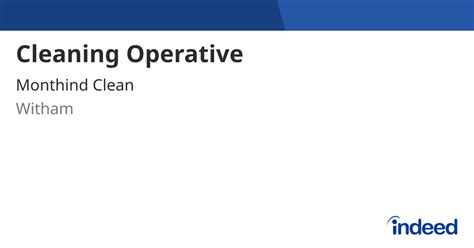 Cleaning Operative Witham Cm8 1bh