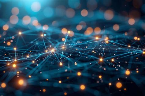 Abstract Glowing Connecting Dots And Lines Background Network Connection Wallpaper Generative Ai