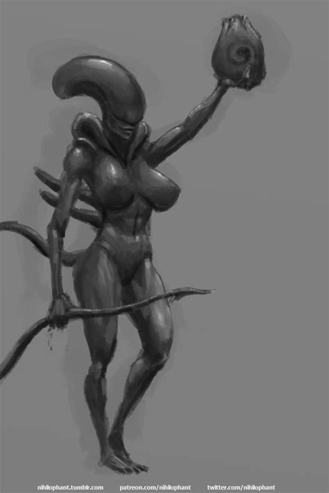 Rule 34 Alien Alien Franchise Bow Female Female Xenomorph Feral