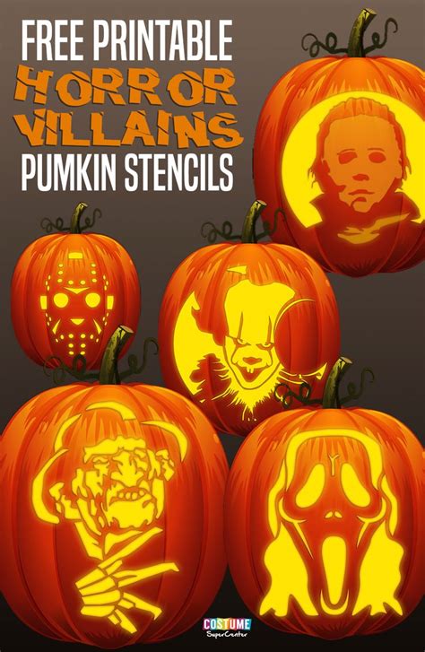 Horror Pumpkin Templates Printable Calendars At A Glance