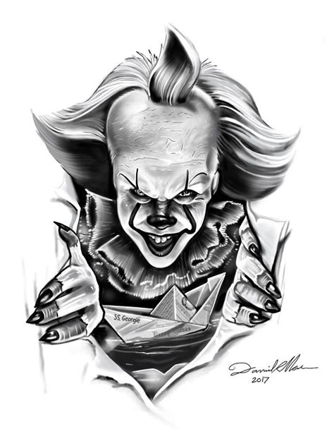 Pennywise By Danybabe On DeviantArt Evil Clown Tattoos Scary Tattoos Halloween Tattoos