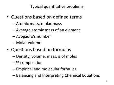 Ppt Practice Problems Quantitative Aspects Powerpoint Presentation Free Download Id5401314