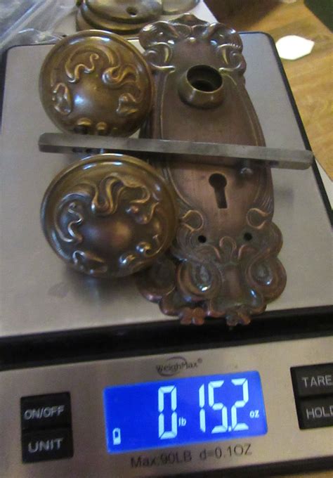 Alby Art Nouveau Wrought Brass Set Including 2 Door Knobs 2 Etsy