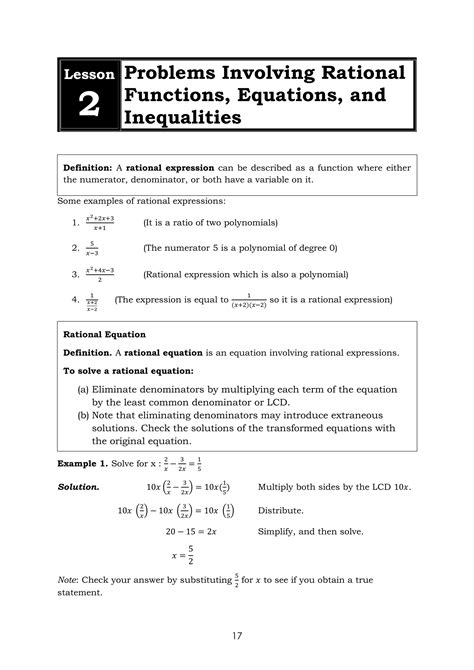 Rational Functions Pdf