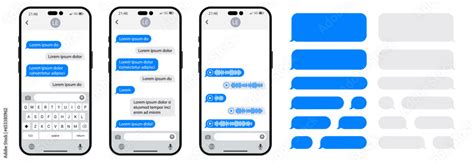 Smartphone Chatting Interface Message Bubbles Sms Template Bubbles For Compose Dialogues