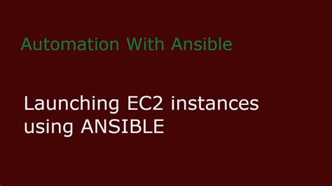 Create Ec2 Instance Using Ansible Part 1 Youtube