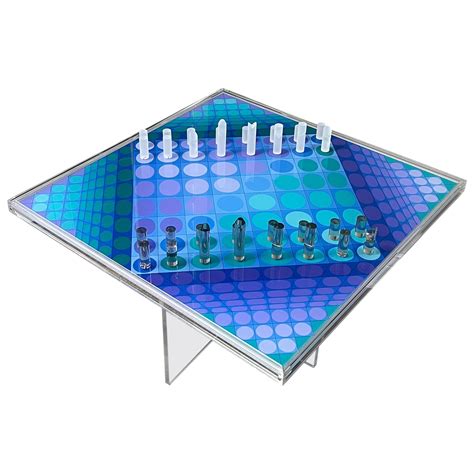 Lucite Chess Set And Table By Victor Vasarely For Sale At 1stdibs