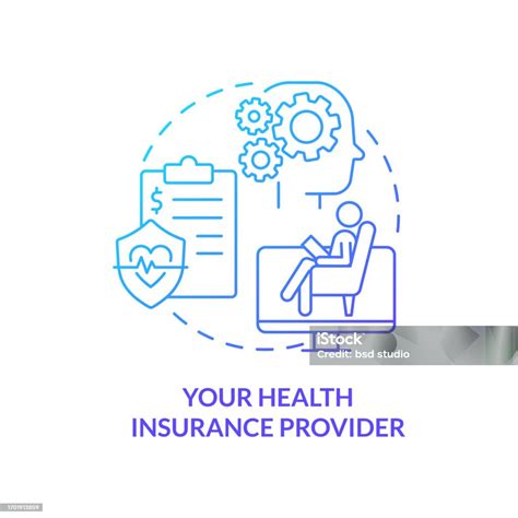 2d Your Health Insurance Provider Linear Icon Concept Stock