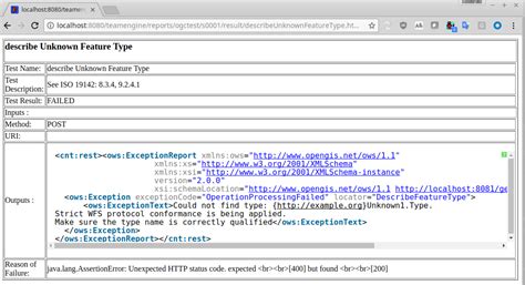 Failing Tests Do Not Report Performed Requests Issue Opengeospatial Teamengine Github
