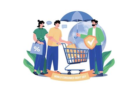 World Consumer Right Day Illustration Concept On White Background