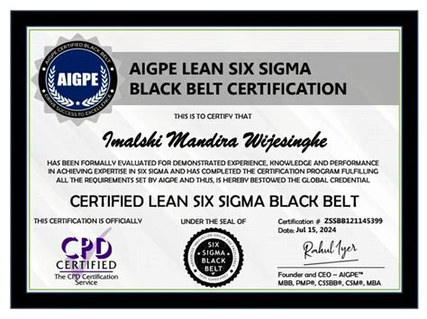 Imalshi Wijesinghe On Linkedin Successfully Completed The Certified Lean Six Sigma Black Belt