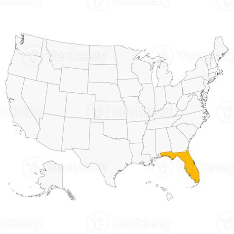 Florida Map With Outline Color Flag 26266827 Png