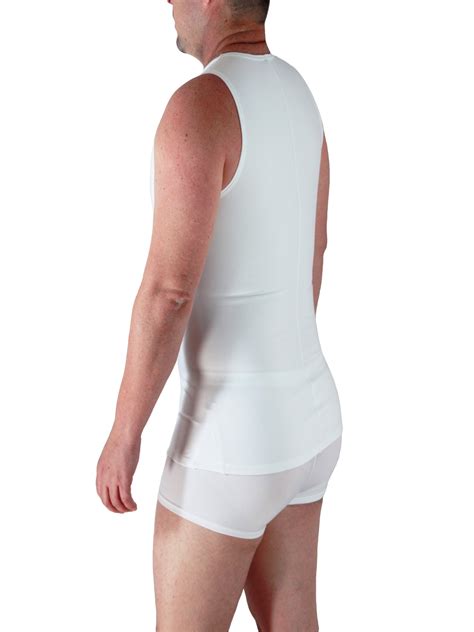 Microfiber Concealer V Tank Men Compression Shirts Girdles Chest Binders Hernia Garments