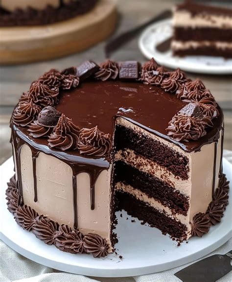 Rich Chocolate Layer Cake With Creamy Cocoa Filling And Chocolate Glaze