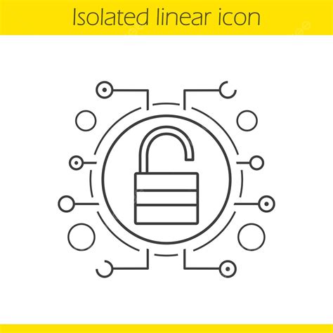 Cyber Security Linear Icon Network Hacking Digital Vector Network Hacking Digital