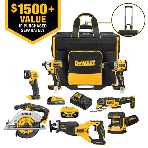 Dewalt 20v Max Site Ready Xr 7 Tool Combo Kit With 2 Batteries