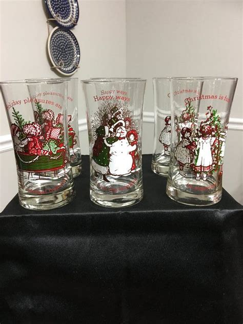 Holly Hobbie American Greetings Christmas Glasses Set Of 6 Etsy