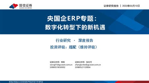 计算机行业深度报告：央国企erp专题，数字化转型下的新机遇