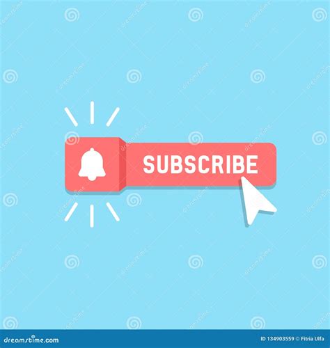 Cool Subscribe Button With Cursor And Notification In Flat Design