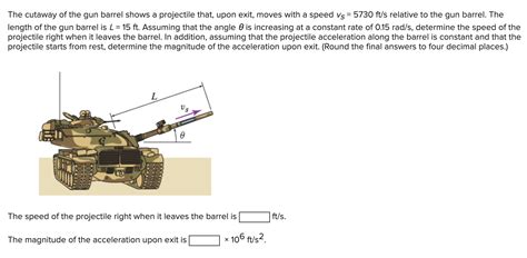 Solved The Cutaway Of The Gun Barrel Shows A Projectile
