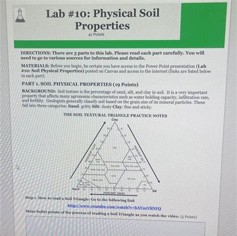 Lab Physical Soil Properties Points Chegg Com