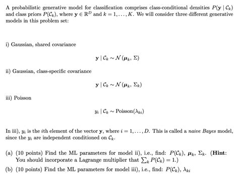 A Probabilistic Generative Model For Classification