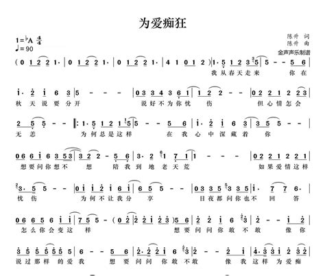 刘若英 为爱痴狂简谱降A调 动态简谱 318曲谱